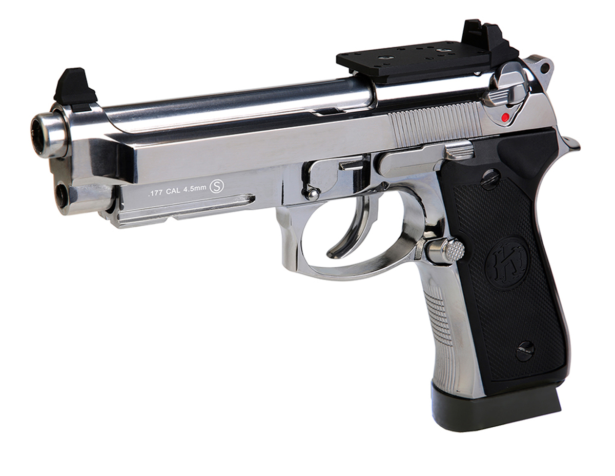 KL 92A1 Silver Optic-Ready 4.5mm CO2 Blowback Air Pistol With Hard Case ...