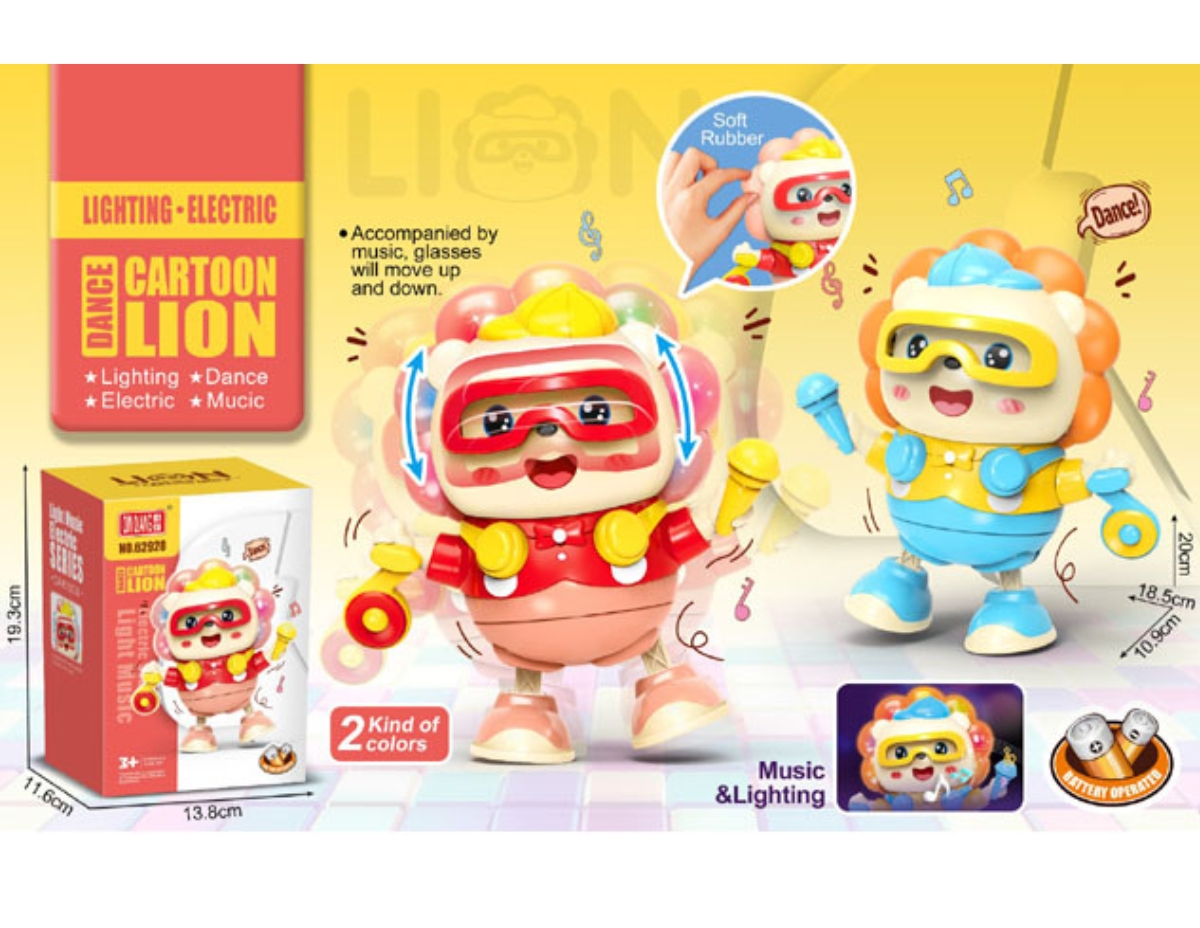 62928 Battery Operated Dancing Cartoon Lion Toy with Music & Flashing ...