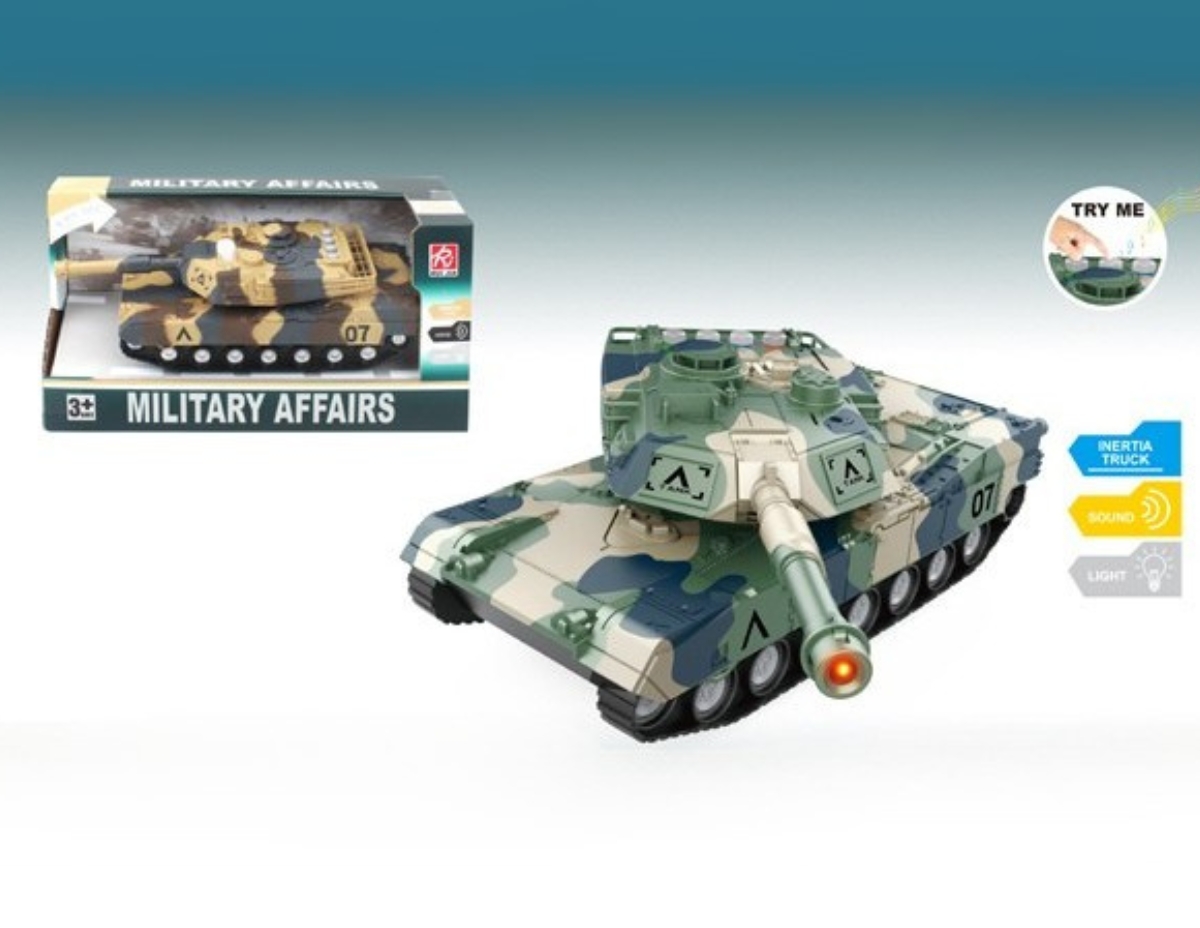 RJ102 Military Battery Operated Toy Tank – Lights, Sound & Inertia ...