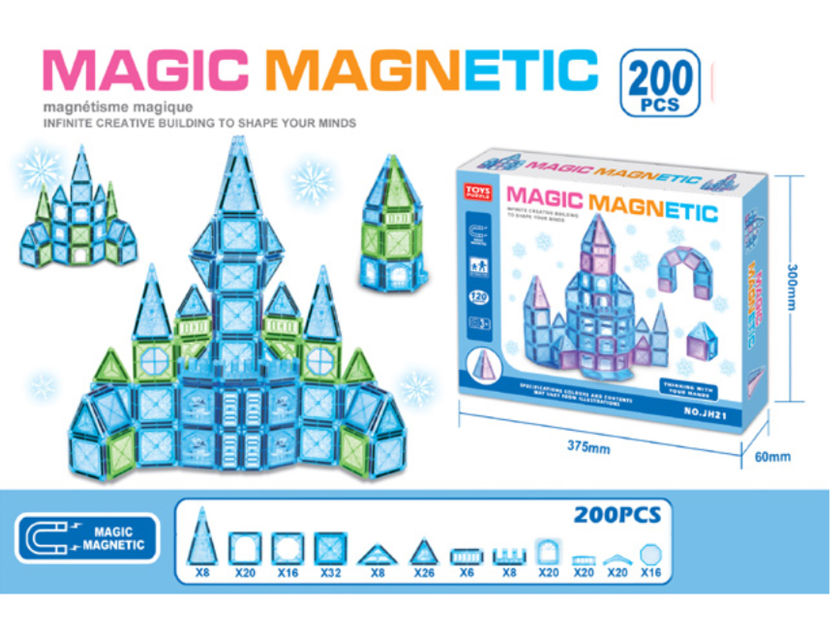 JH21C Magic Magnetic Building Blocks Play Set – 200PCS - Trimex ...