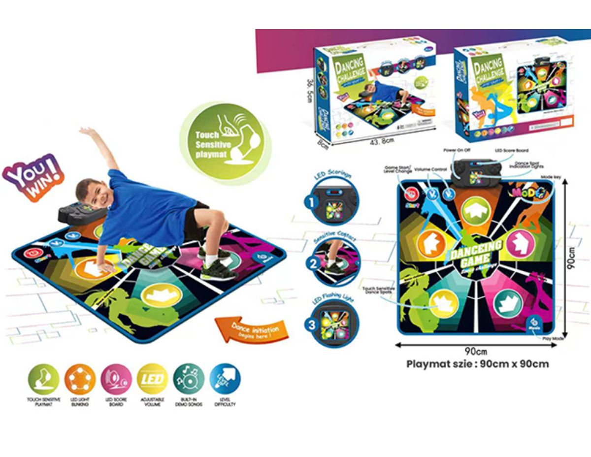 XY-23118 Interactive Dancing Game Playmat – LED Light-Up Musical Dance ...
