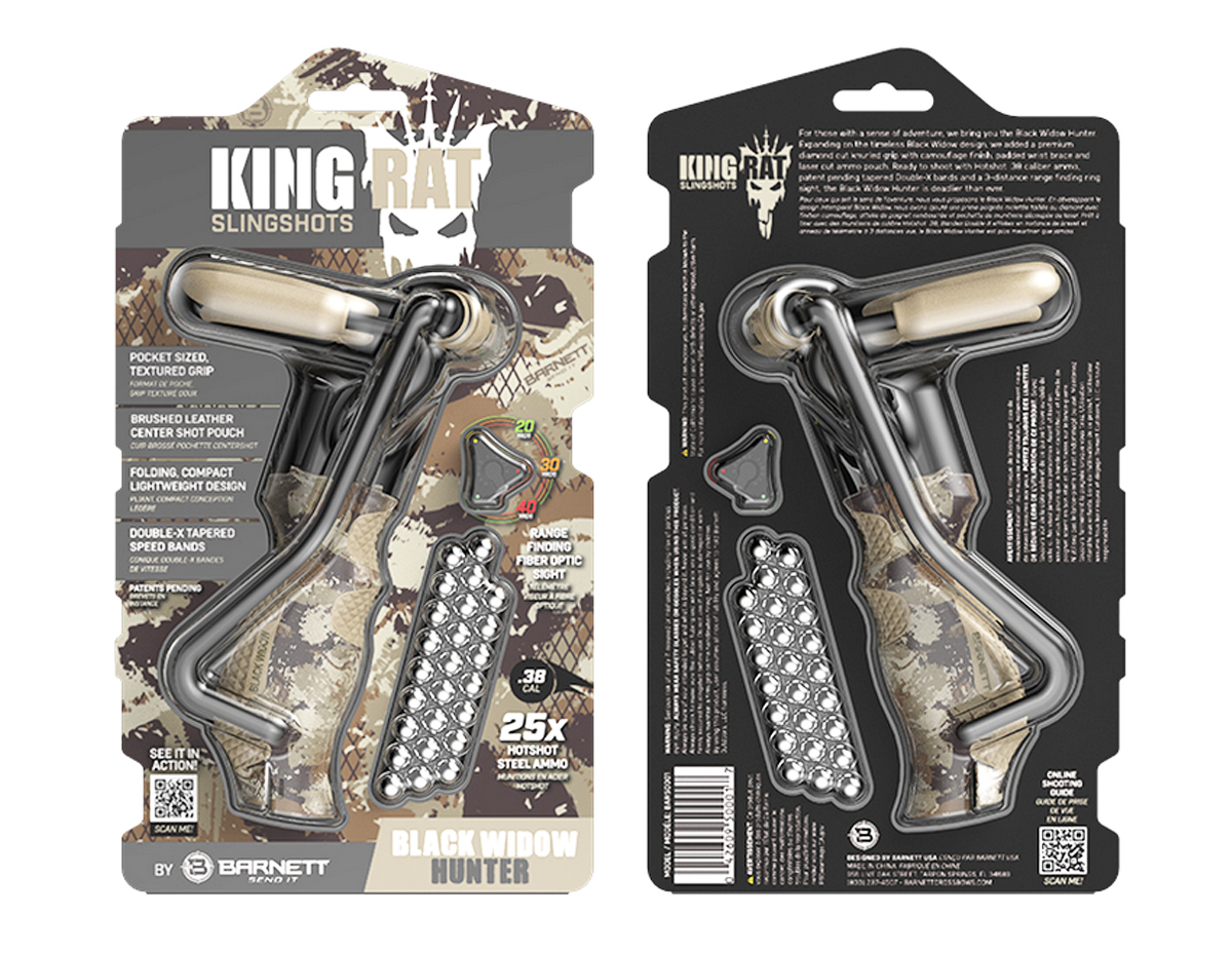 Black Widow Hunter King Rat Barnett Slingshot Catapult Set - Trimex ...